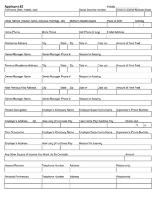 Application | PDF | Real Estate Renting and Leasing | Real Estate