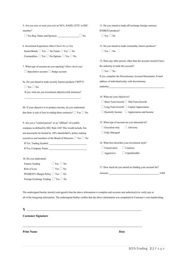 SCFC Trading Application | PDF