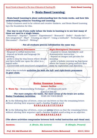 Application - Brainy Grammar Lesson | PDF