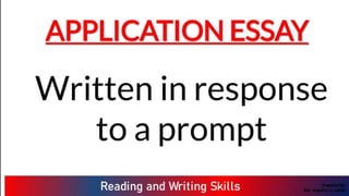 APPLICATION-ESSAY jajshssialskhd jssh.pptx | Free Download