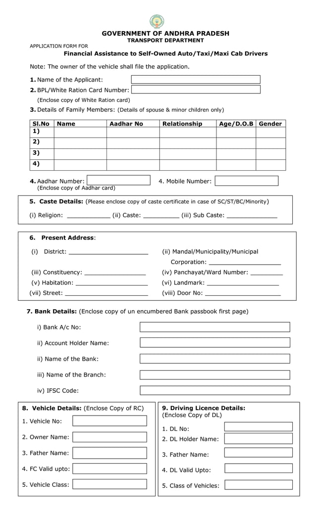 Application form-for-financial-assistance-to-self-owned-auto-taxi-maxi-cab-drivers | PDF