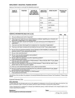 JTS Application Form | PDF