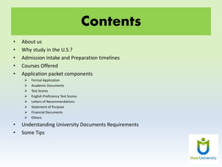 Organizing Perfect Application Kit for US Universities | PPT