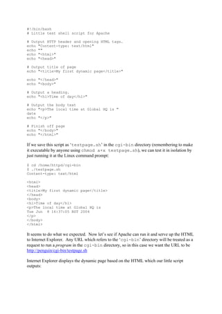 Application Note APLX-LMW-0403: Interfacing the Apache Web ... | PDF