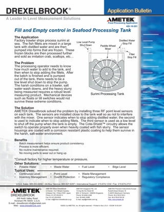 Application Note: Fill and empty control in seafood processing tank ...