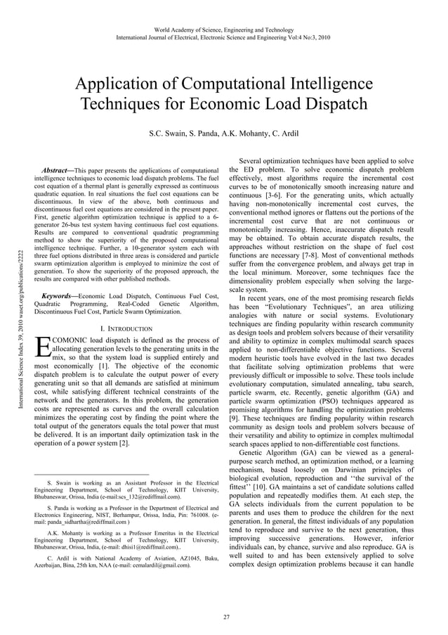 Application of-computational-intelligence-techniques-for-economic-load-dispatch | PDF