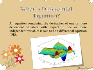 Application of-differential-equation-in-real-life | PPTX