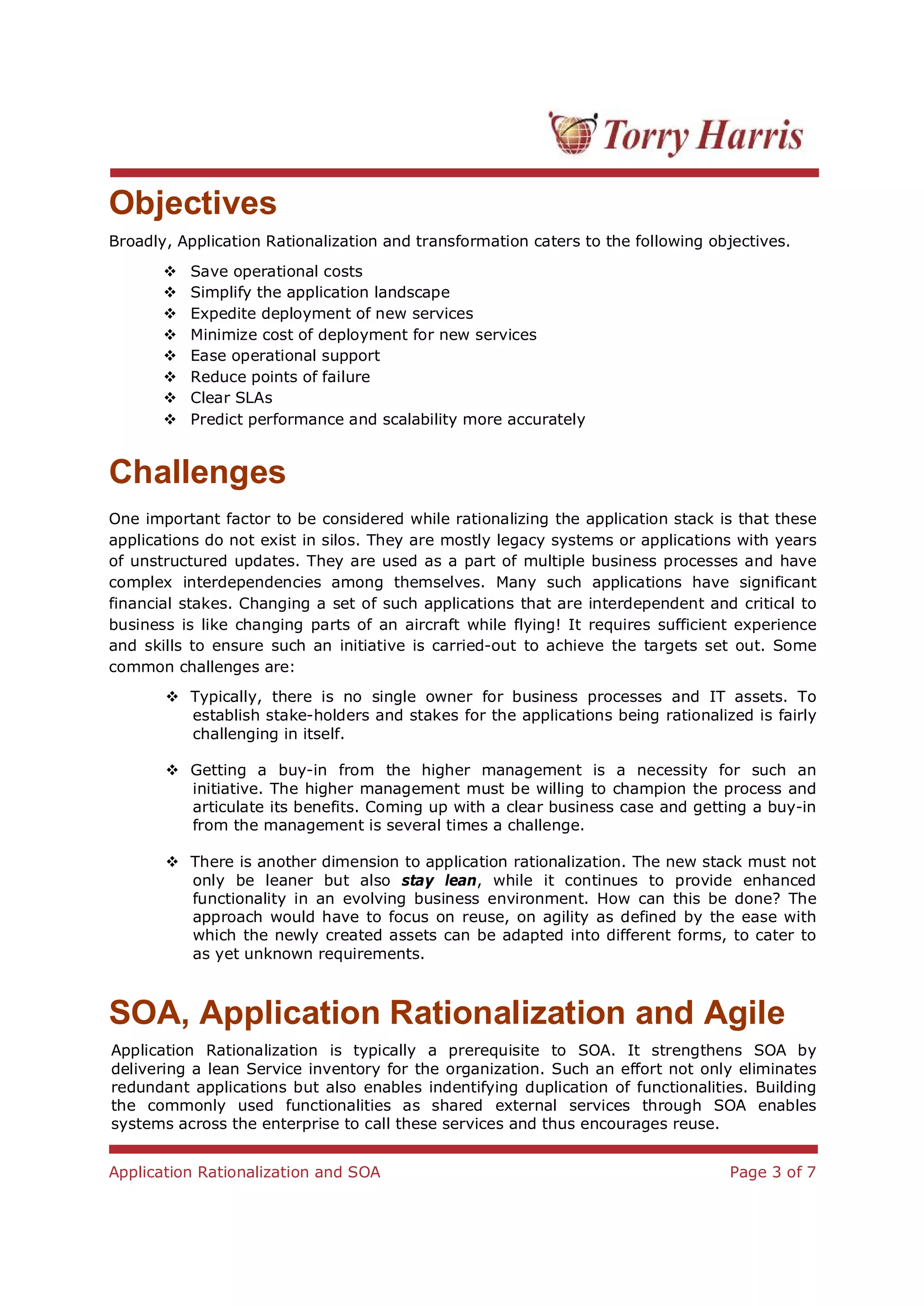 Application Rationalization | Torry Harris Whitepaper | PDF