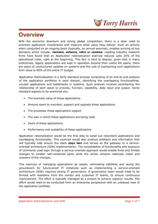 Application Rationalization | Torry Harris Whitepaper | PDF