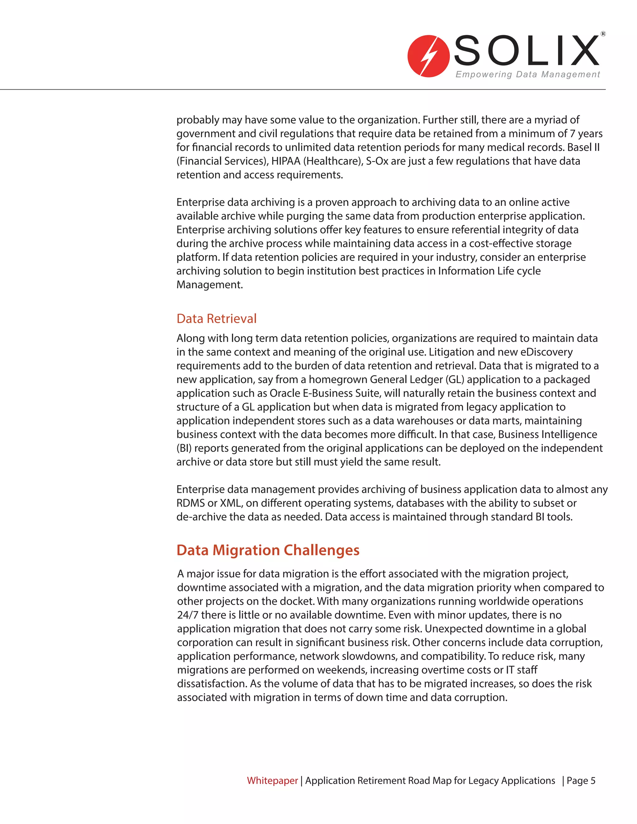 Application Retirement – Road Map for Legacy Applications | PDF