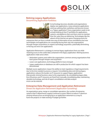Application Retirement – Road Map for Legacy Applications | PDF