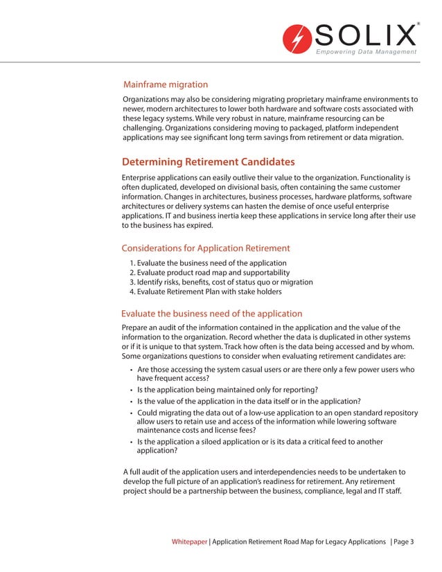 Application Retirement – Road Map for Legacy Applications | PDF