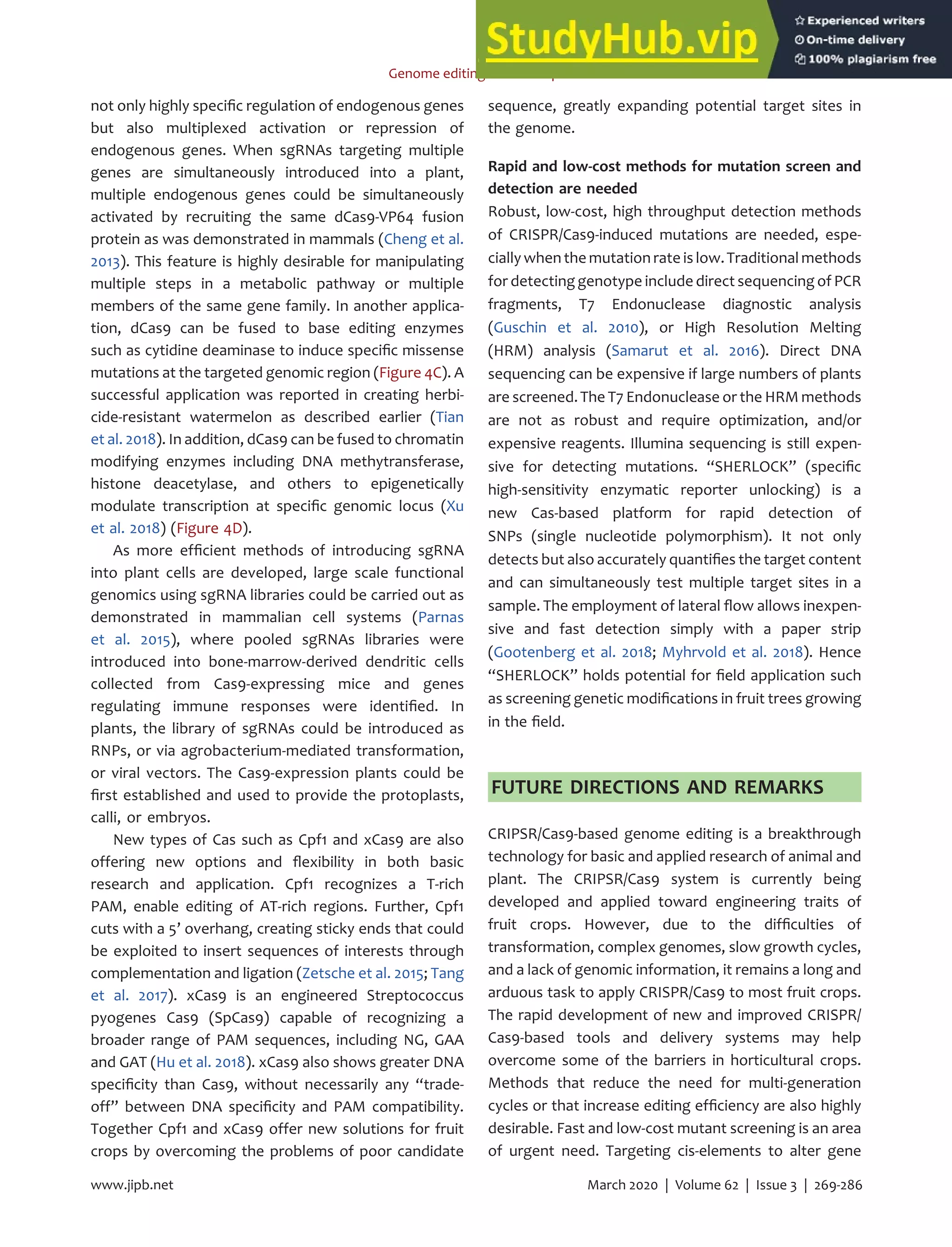 Application And Future Perspective Of CRISPR Cas9 Genome Editing In ...