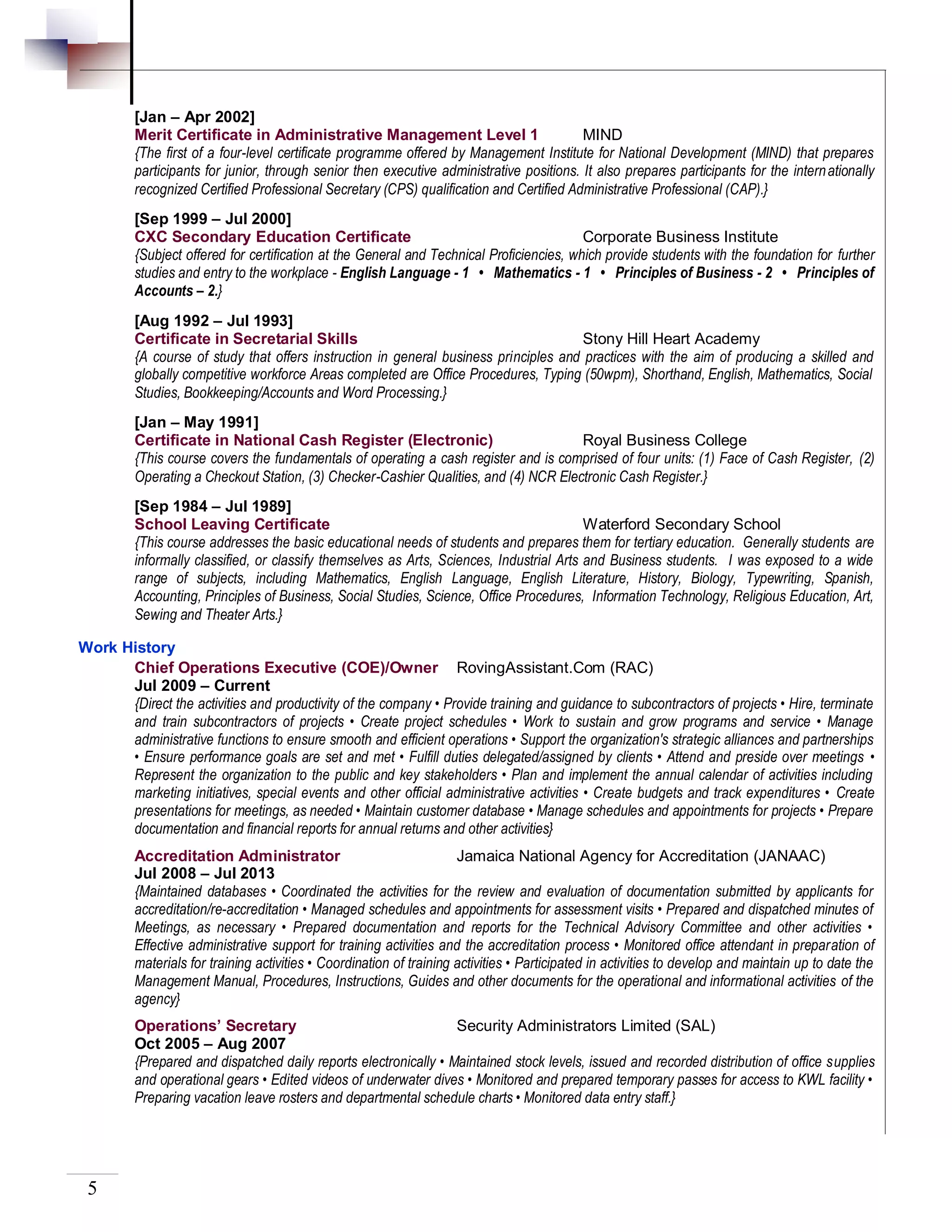 Application & Resume - Sandra Carr-Moore | PDF