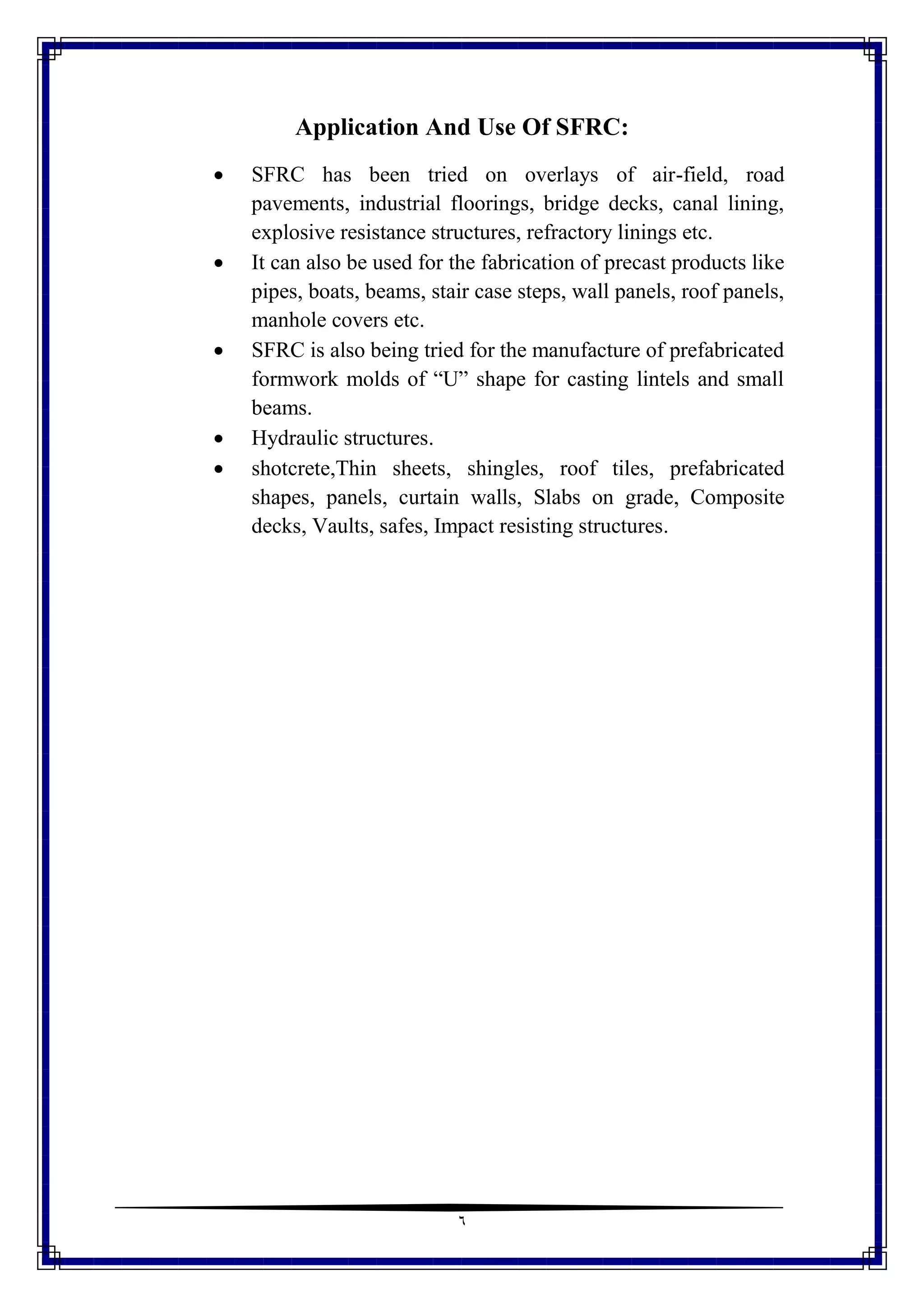 Application and use of fiber steel | PDF