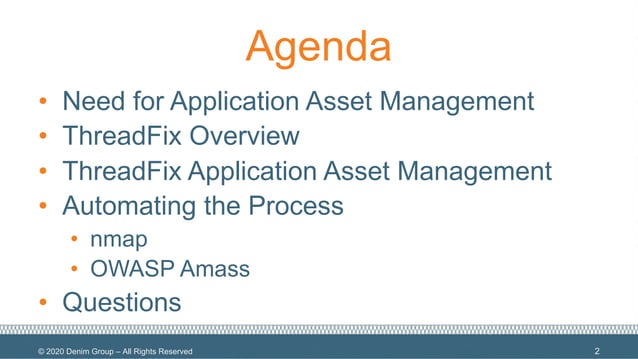 Application Asset Management with ThreadFix | PPT