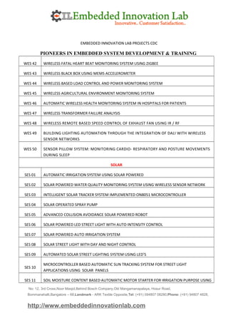 Final year ece,eee,mechanical project at Bangalore | DOC
