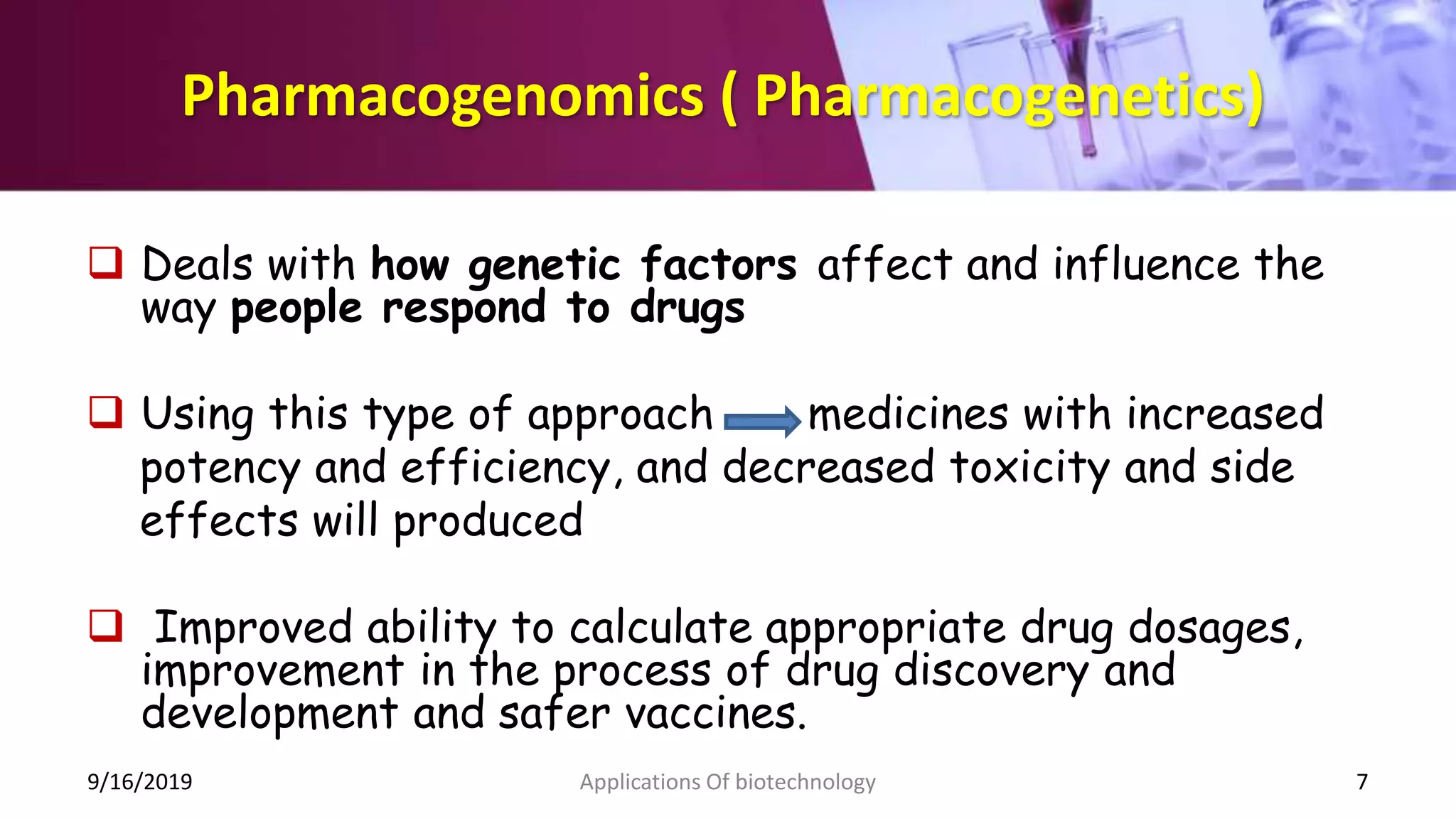 Applications Of Biotechnology In Pharmacology | PPTX