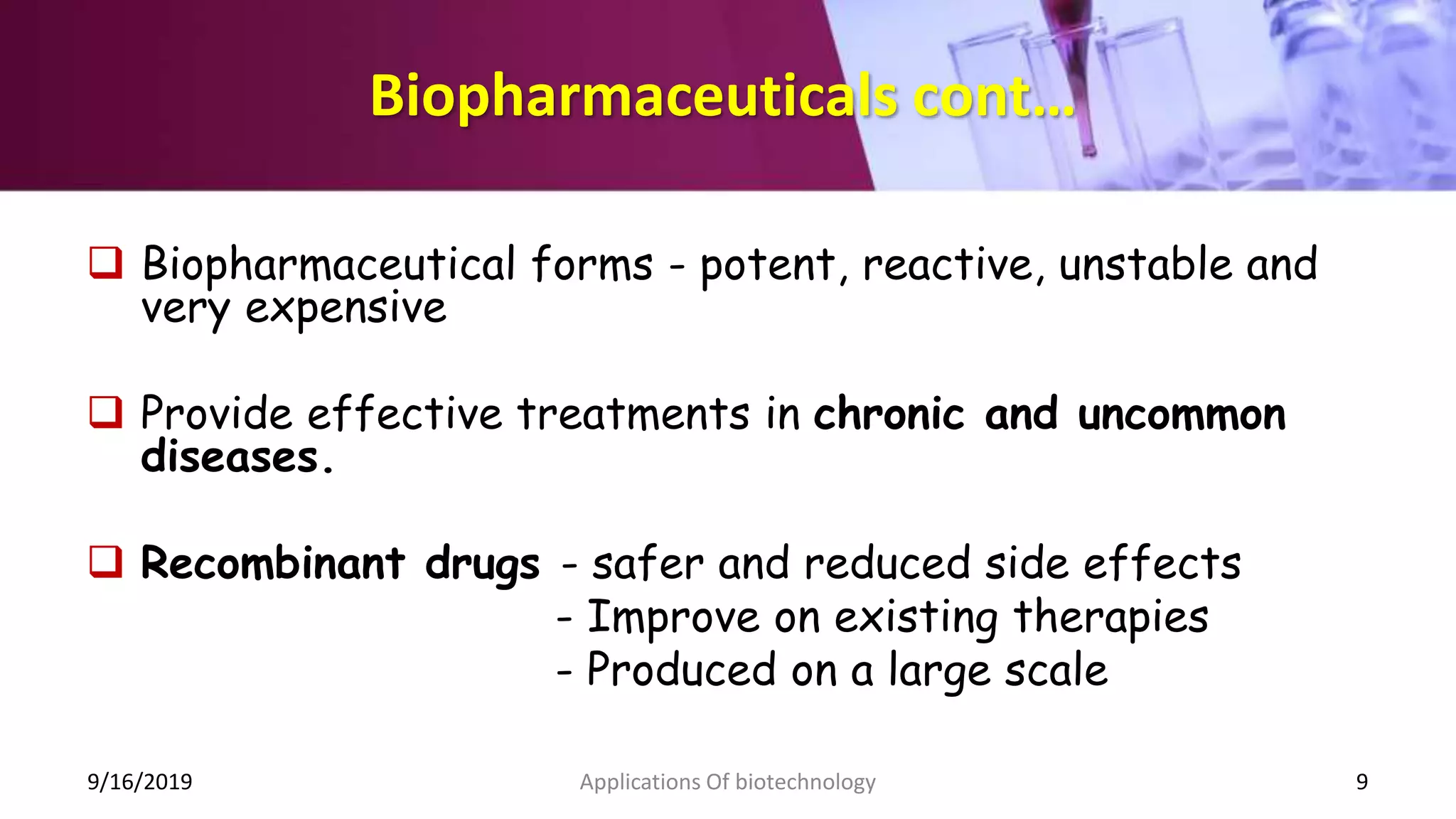 Applications Of Biotechnology In Pharmacology | PPTX