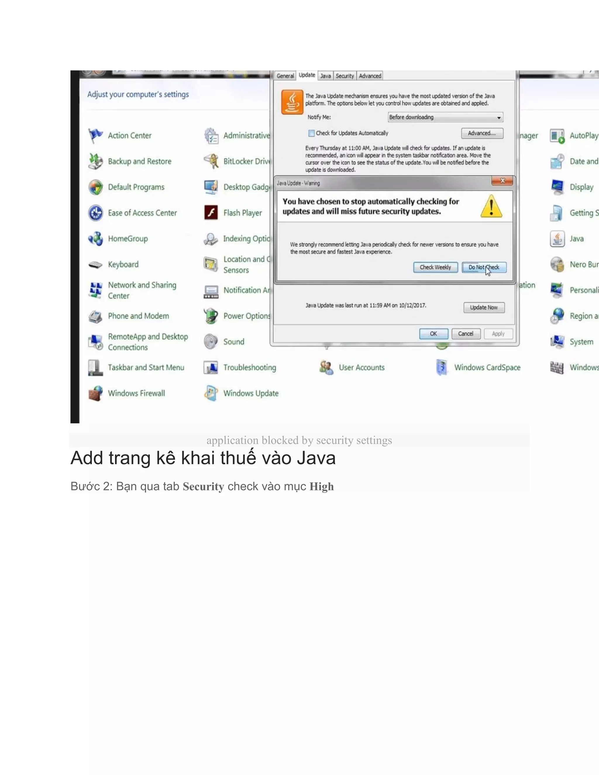 Cách khắc phục lỗi application blocked by security settings | PDF