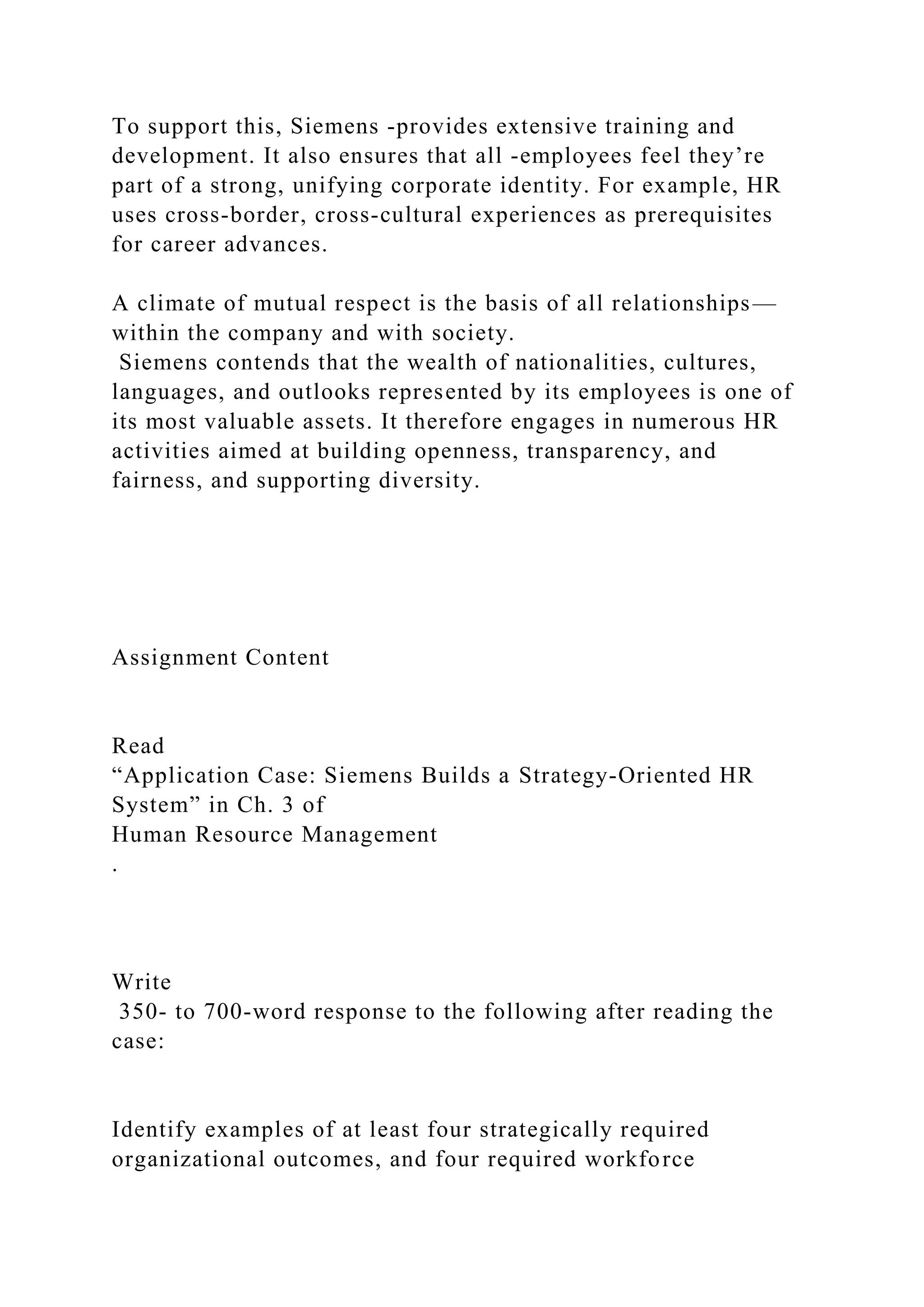 Application Case Siemens Builds a Strategy-Oriented HR System.docx