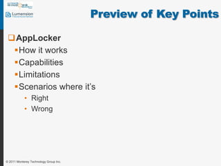 Windows 7 AppLocker: Understanding its Capabilities and Limitations | PPT