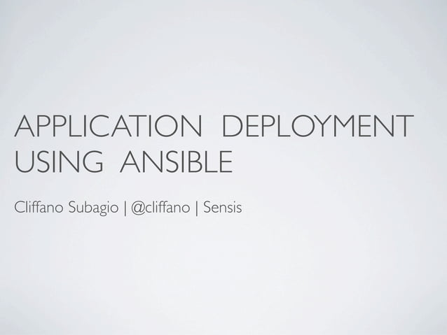 Application Deployment Using Ansible Ppt 4076