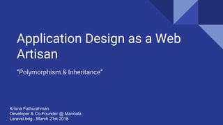 Application design as a web artisan | PDF