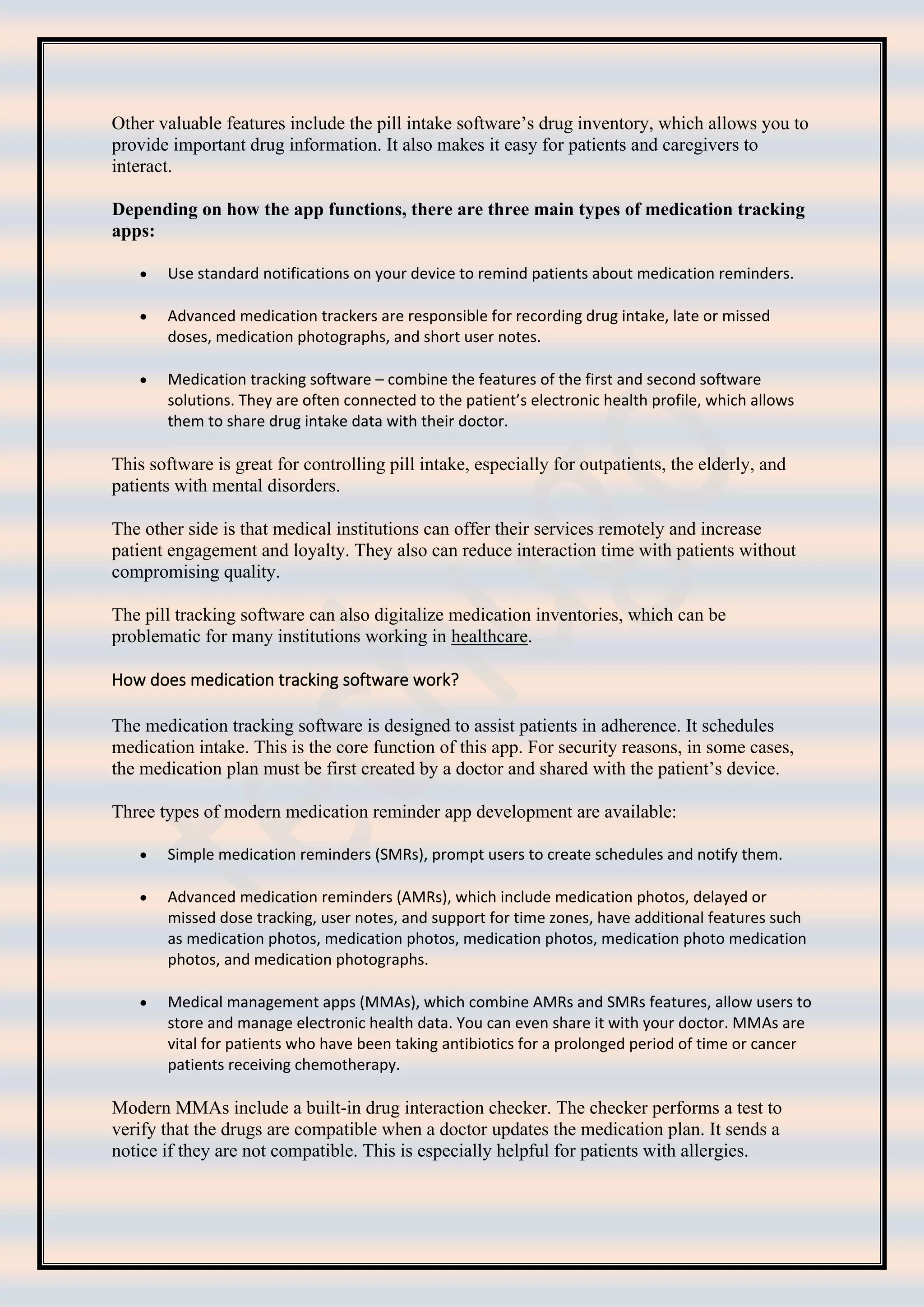 Application Development for Medication Tracker- Guidelines, Features ...