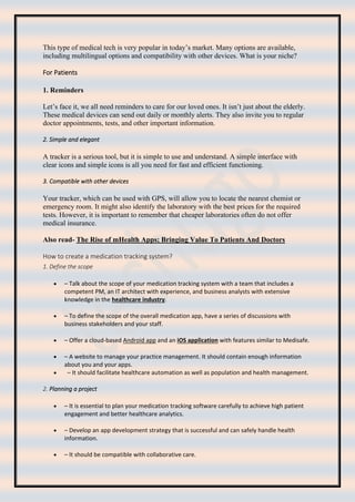 Application Development for Medication Tracker- Guidelines, Features ...