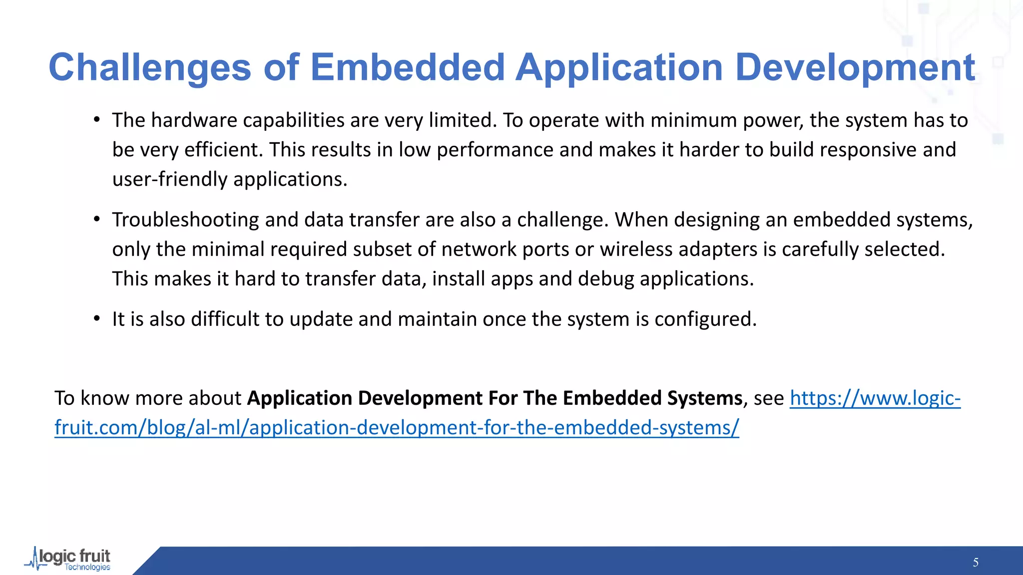 Application Development for the Embedded Systems | PPTX