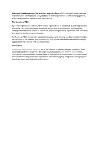 Creating Scalable and Secure Applications with Cutting-Edge Application Development Platforms ...
