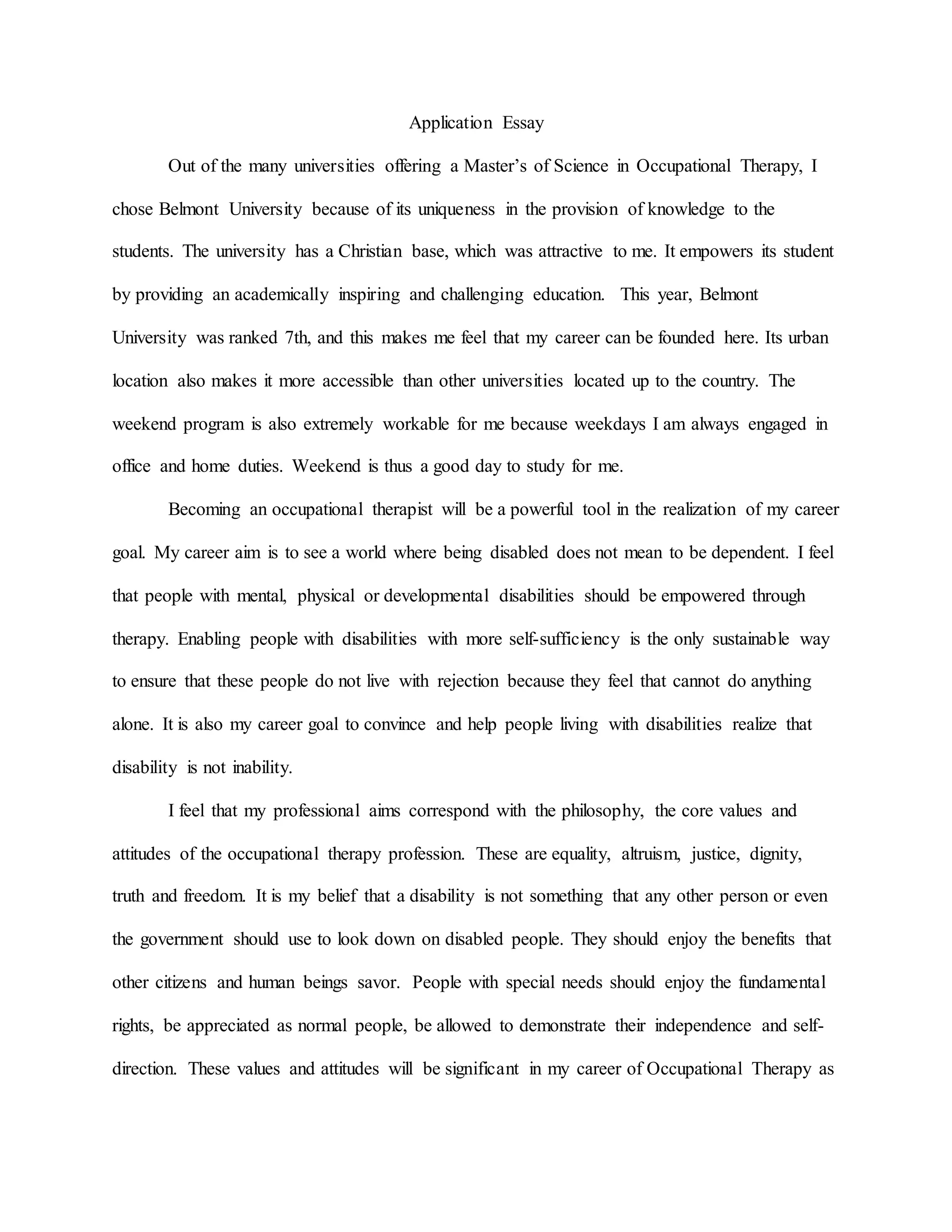 Application essay example | DOCX