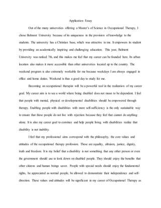 Application essay example | PDF