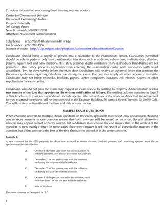 Application for Admission to a Tax Assessor Certification Exam | PDF ...