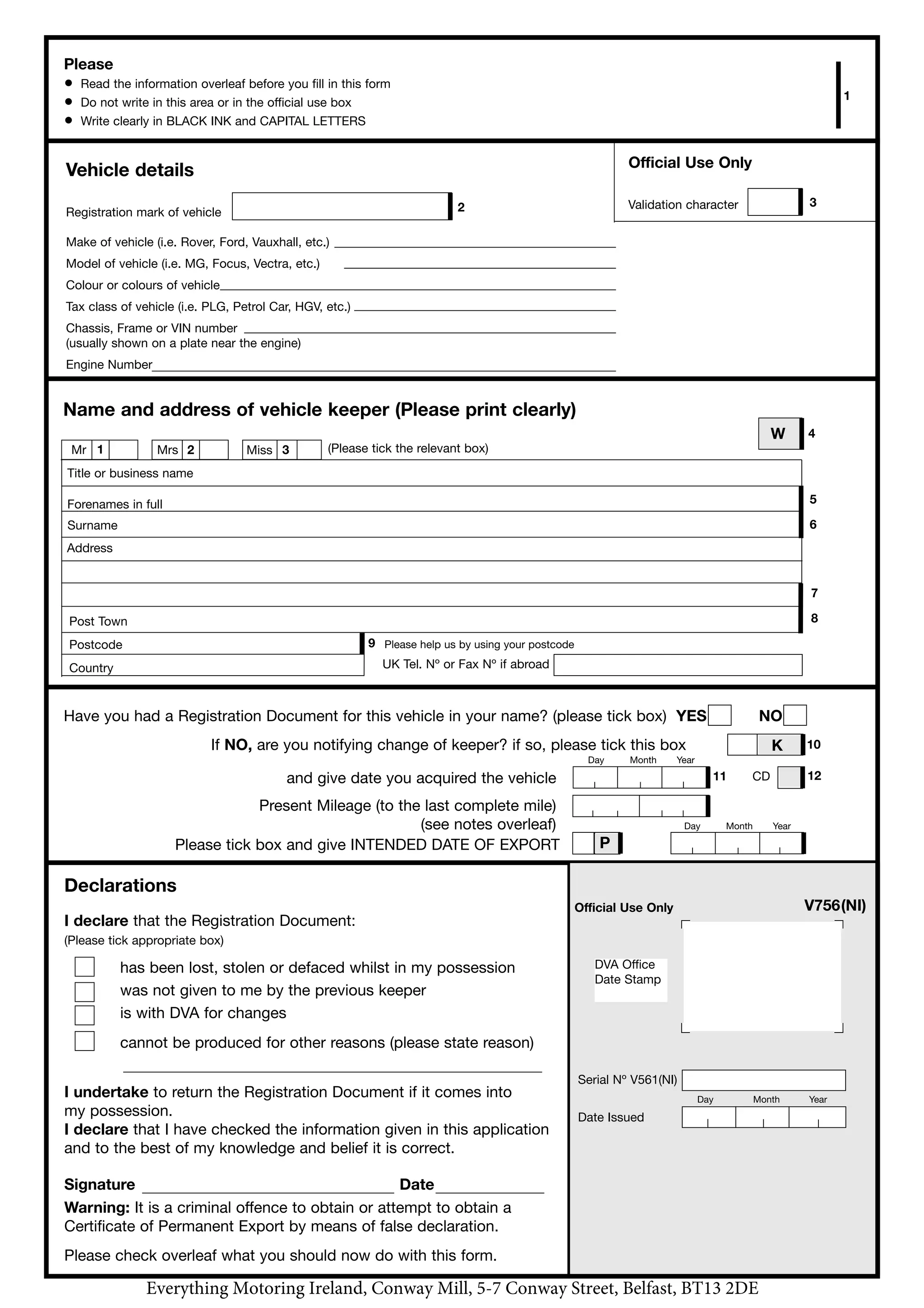 Application for certificate of export | PDF