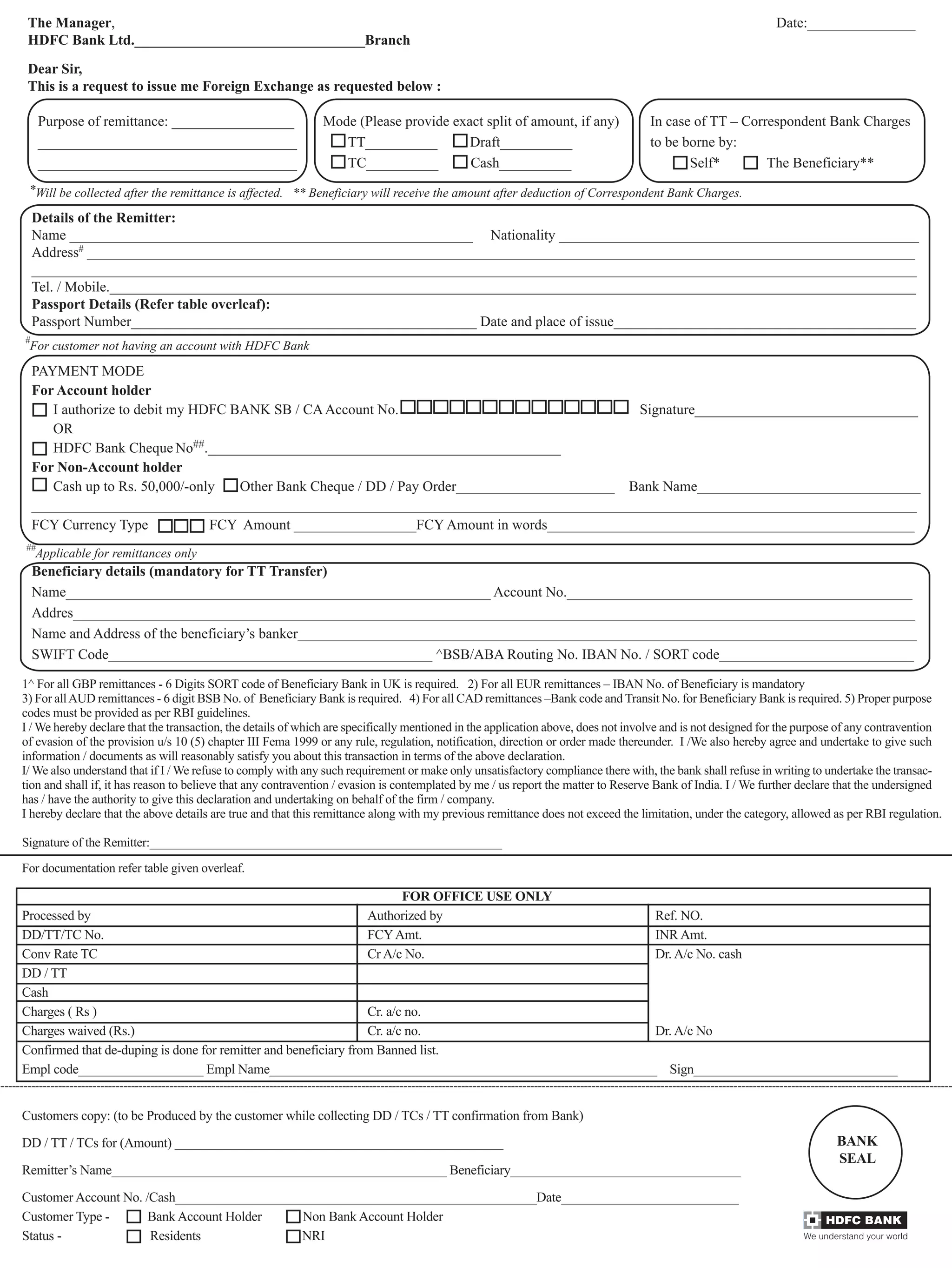 Application foreign exchange | PDF