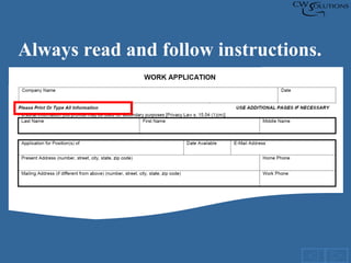 Application for employment | PPS