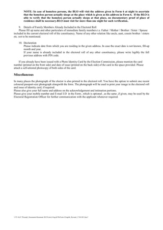 Application for inclusion of name in electoral roll(form6) | PDF