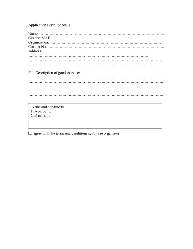 Application Form draft | PDF