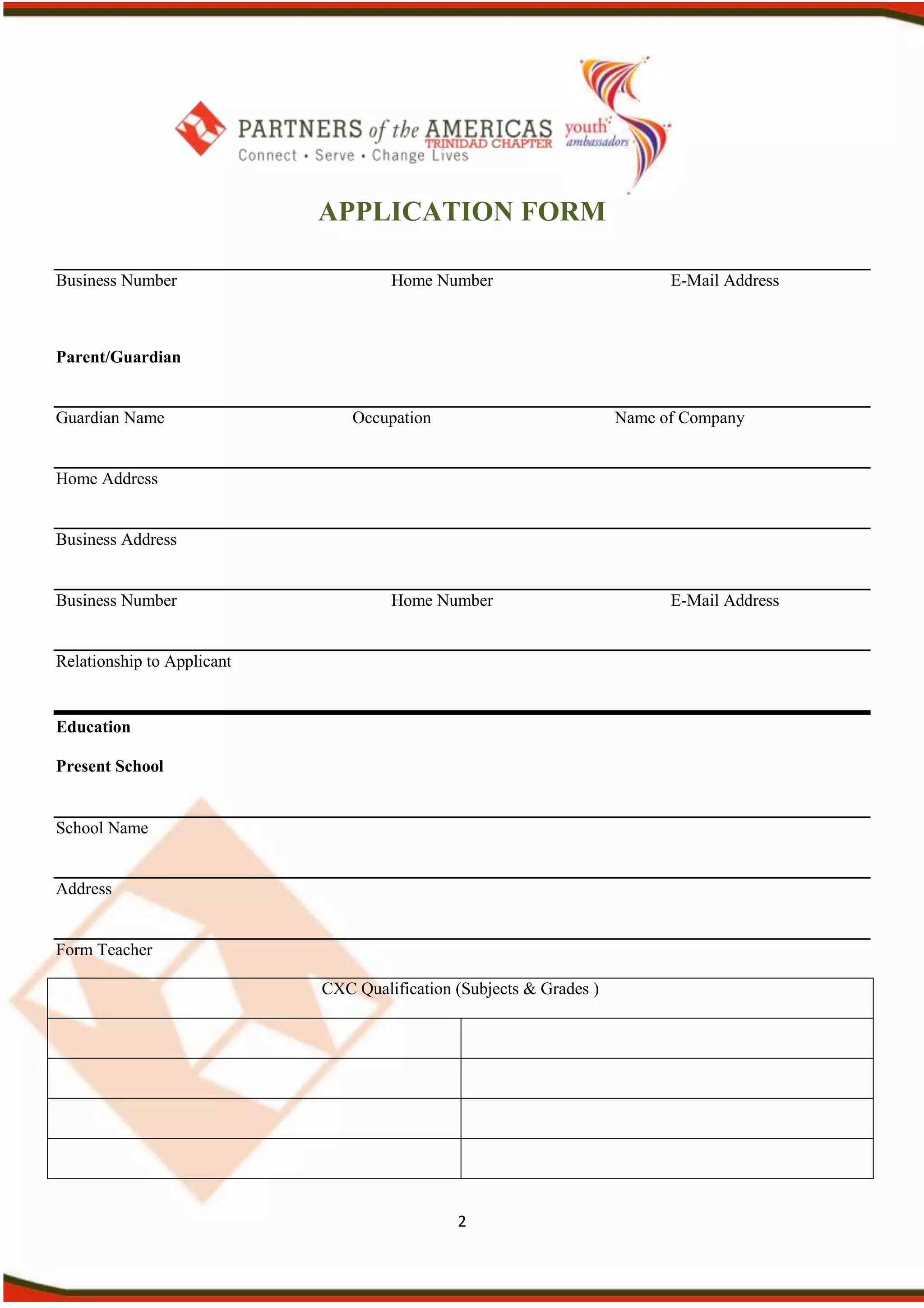 Application form | DOCX
