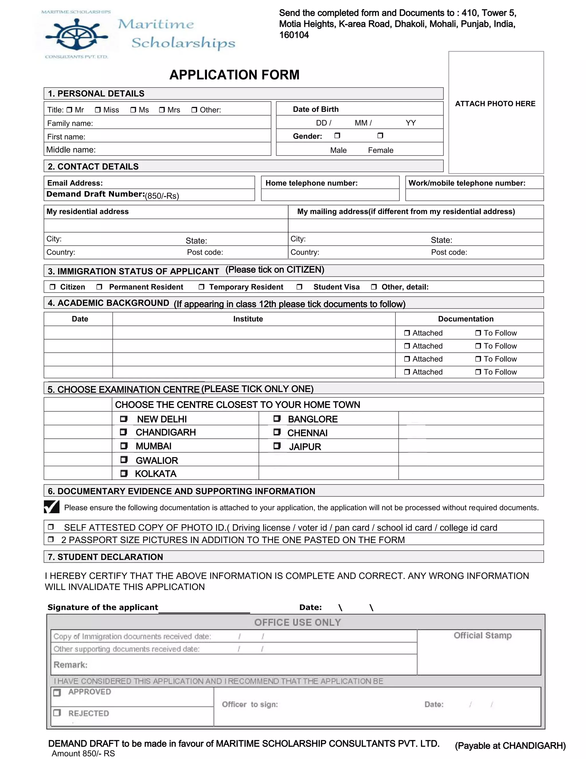 Application form | PDF