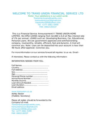 Affordable loan application form | DOCX