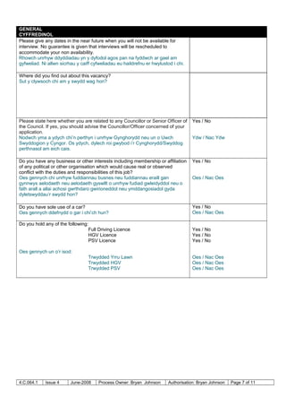 Application form for Community Attendance Officer | DOC