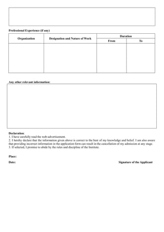 Application form jrf fclab | PDF