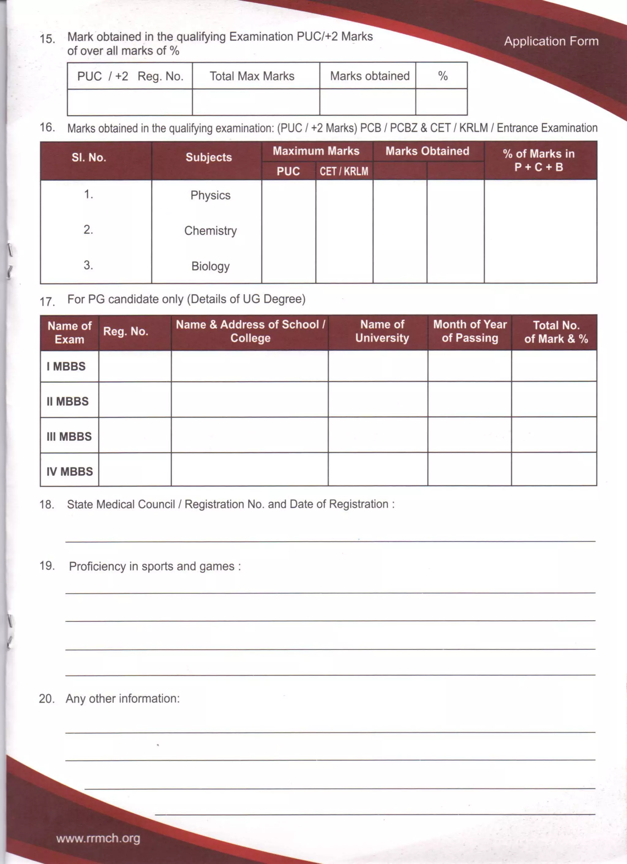 MBBS/MS/MD - Admissions application form download | PDF | Healthcare ...