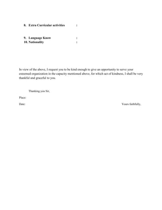 Application form biodata | DOCX