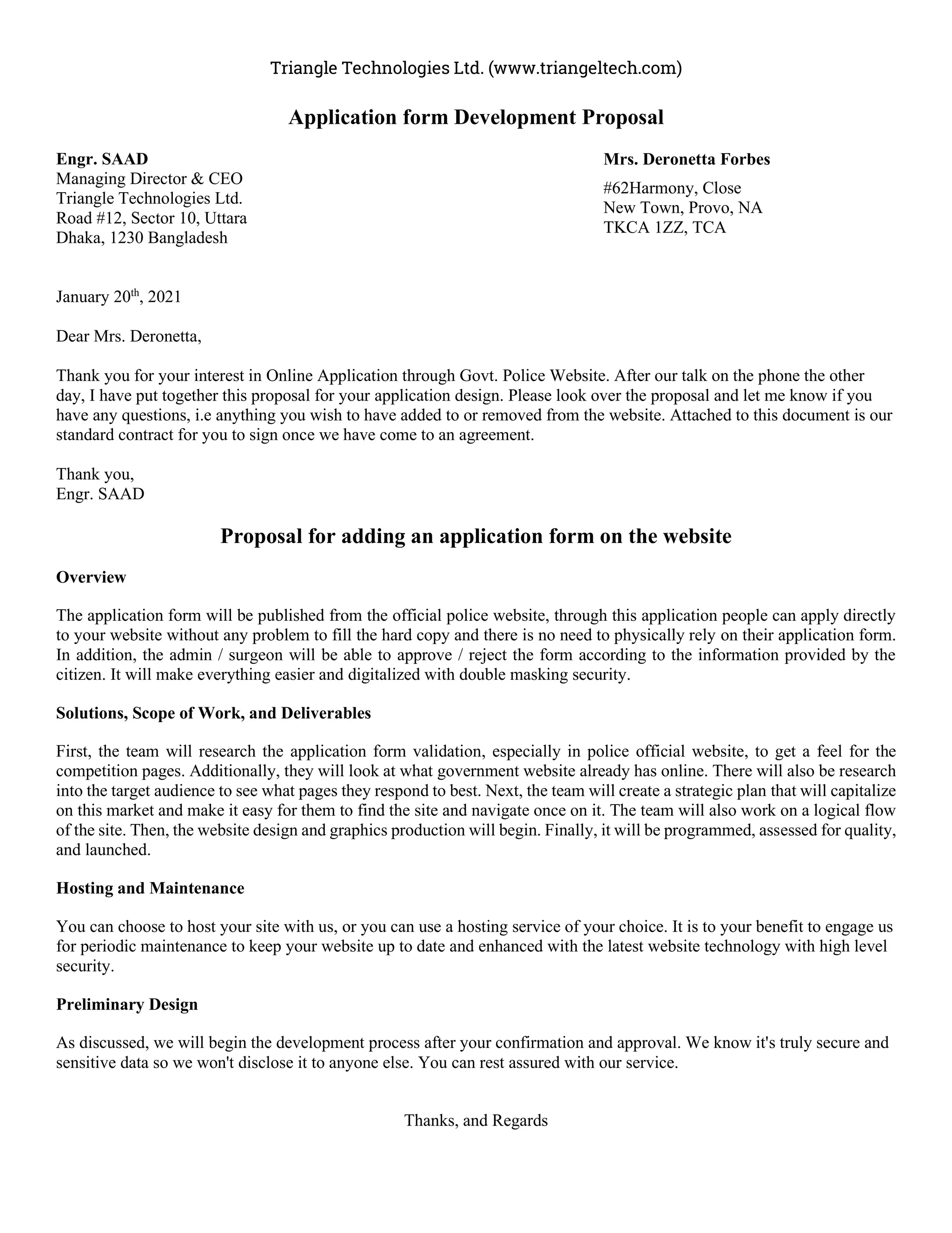 Application form development proposal | PDF | Web Development | Internet