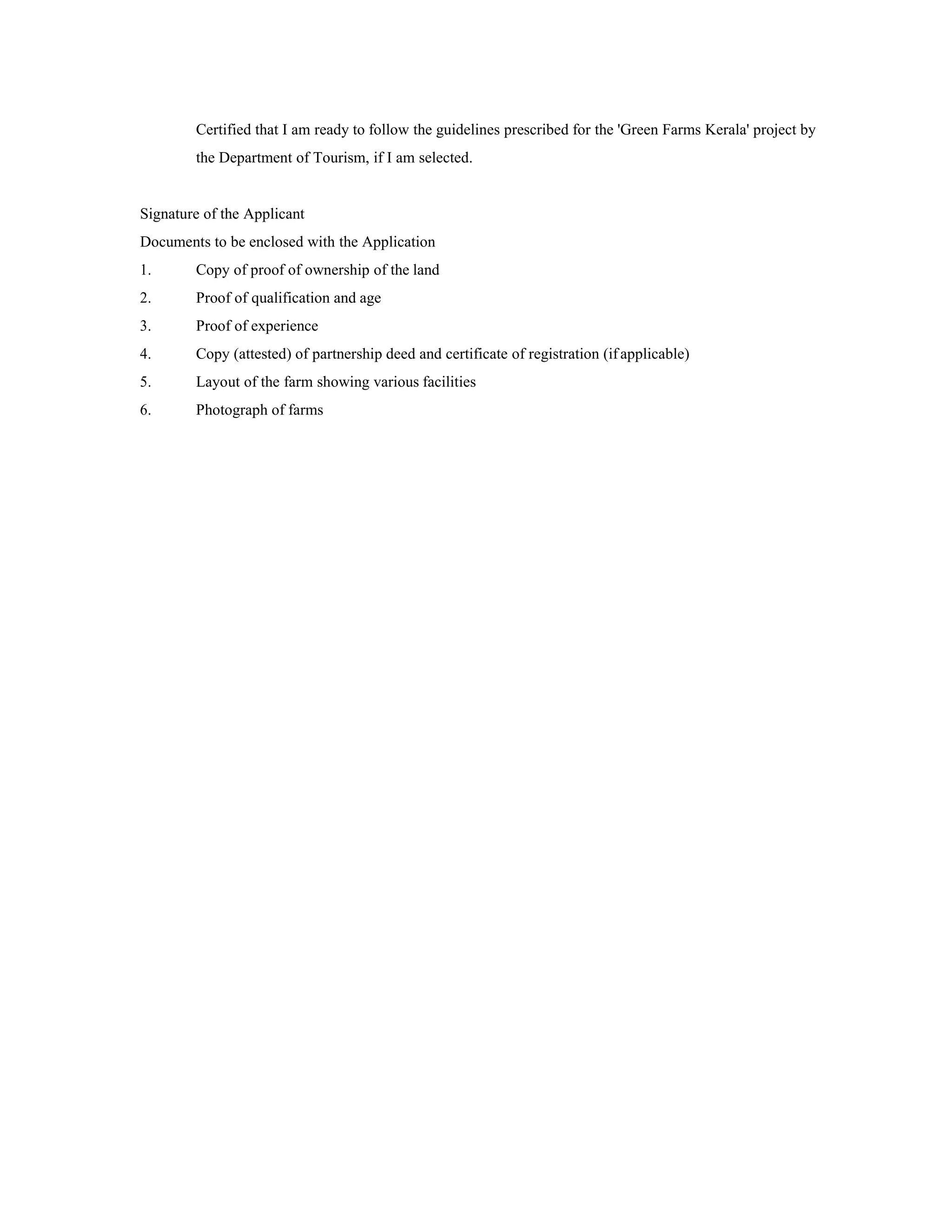 Application form farm tourism | PDF