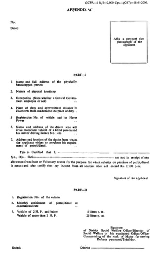 Application form for grant of 50% fuel subsidy for the vehicles owned ...